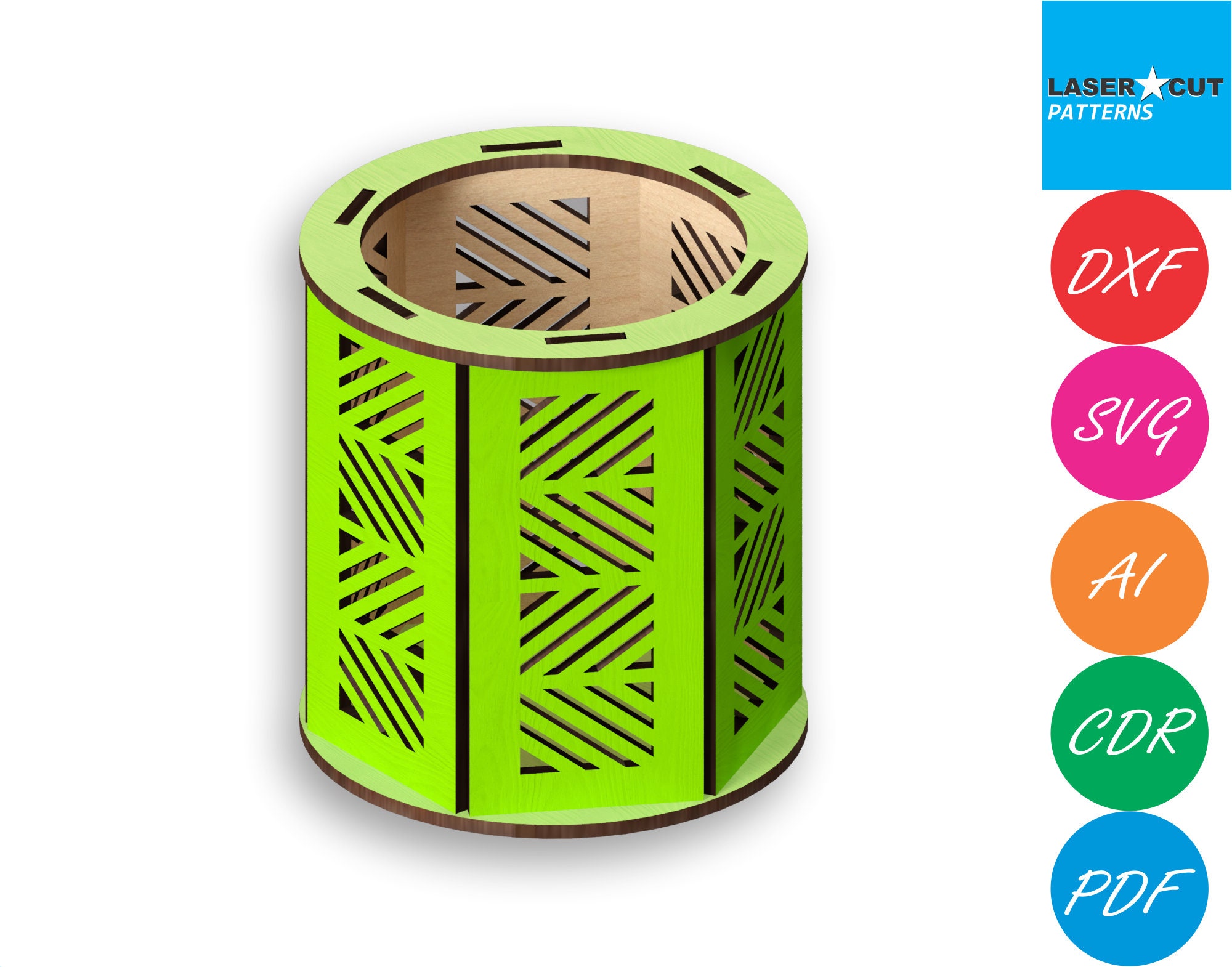 Pen Holder Laser Cut Files Svgdxfpdfaicdreps Laser | Etsy