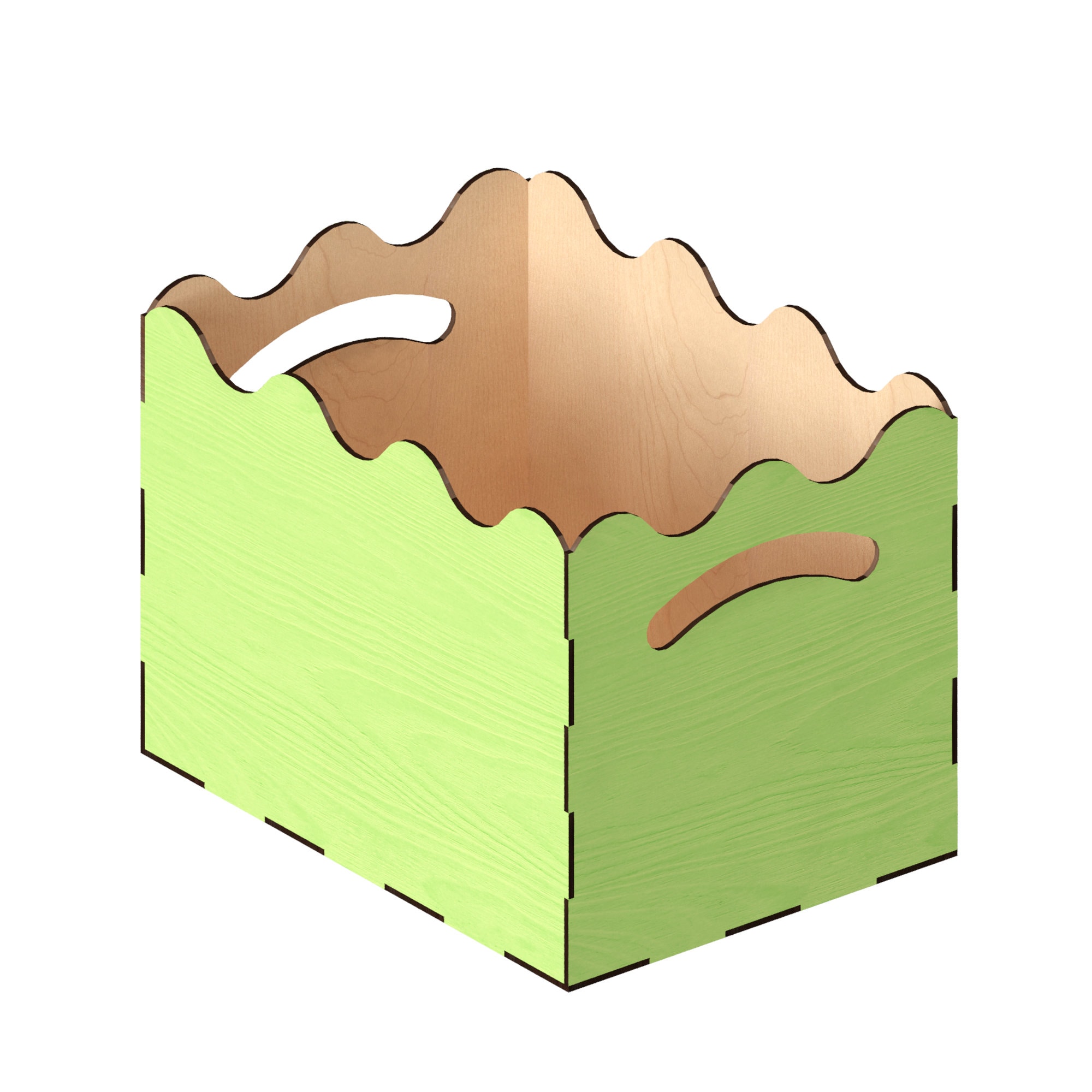 Box With Handlelaser Cut Files Laser Cut Template Vector | Etsy