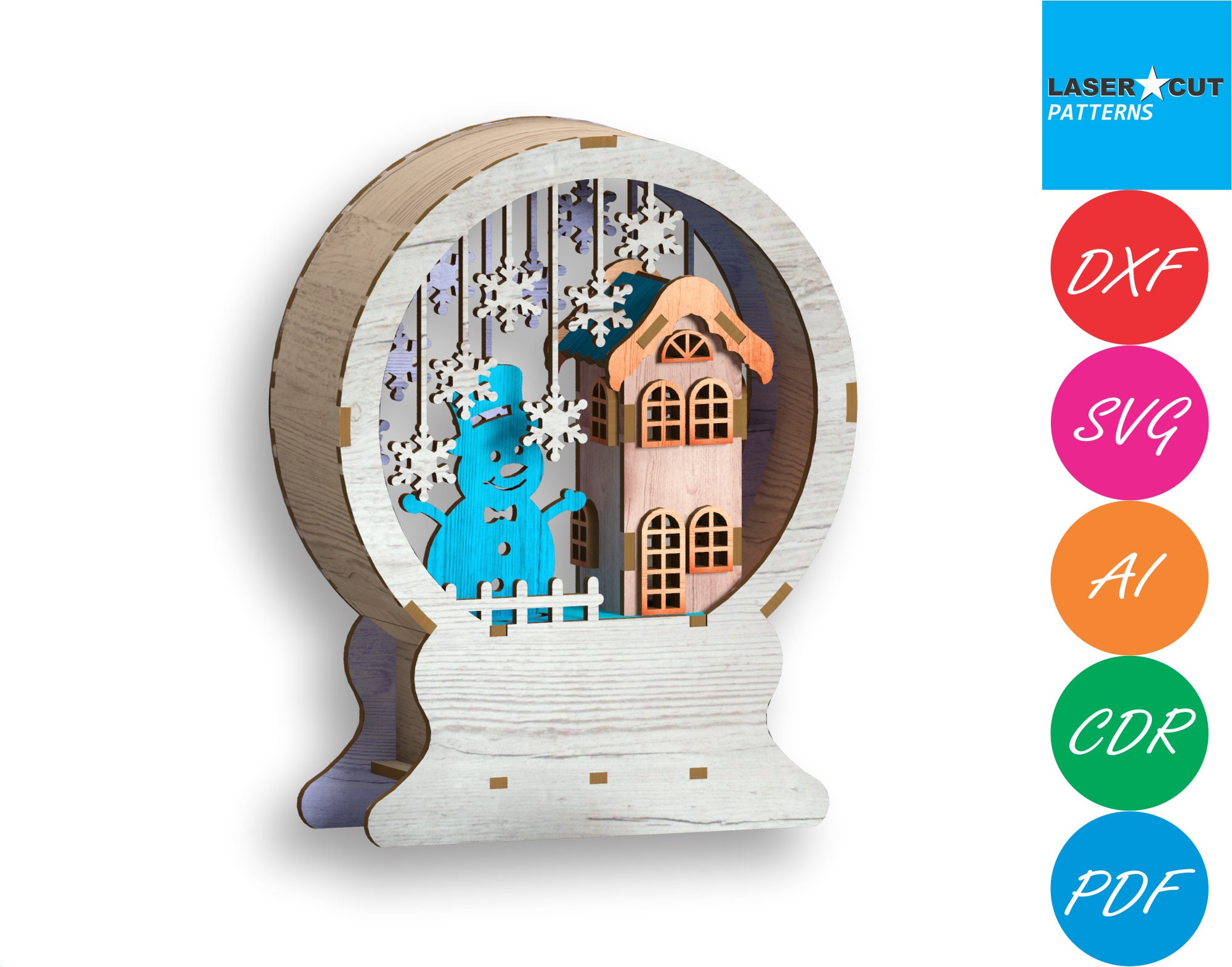 Christmas snowball Snowman Laser Cut Files | Etsy