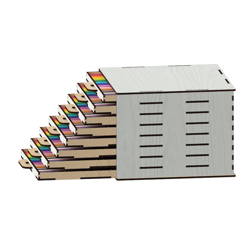 200 Coloured Pencils Box, Laser Cut Pattern (digital Download) - Etsy ...
