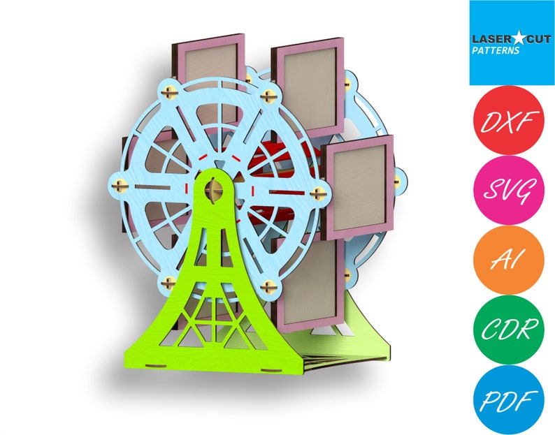 Photo Album Ferris Wheel Laser Cut Files | Etsy