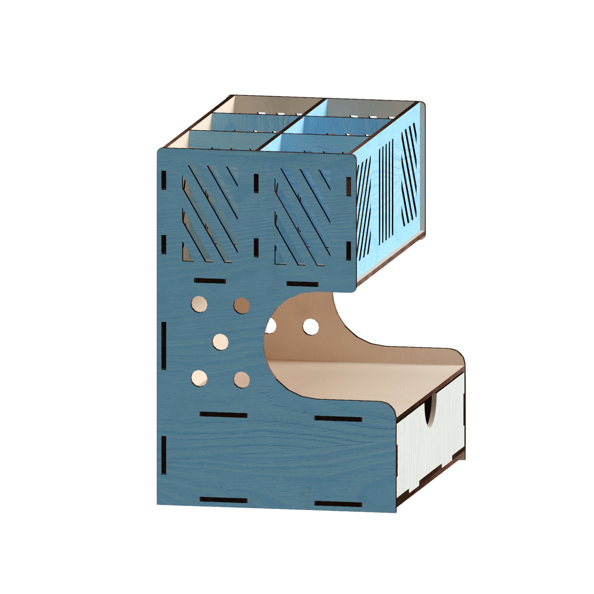 Desk Organizer Laser Cut Files Svgdxfpdfaicdreps | Etsy