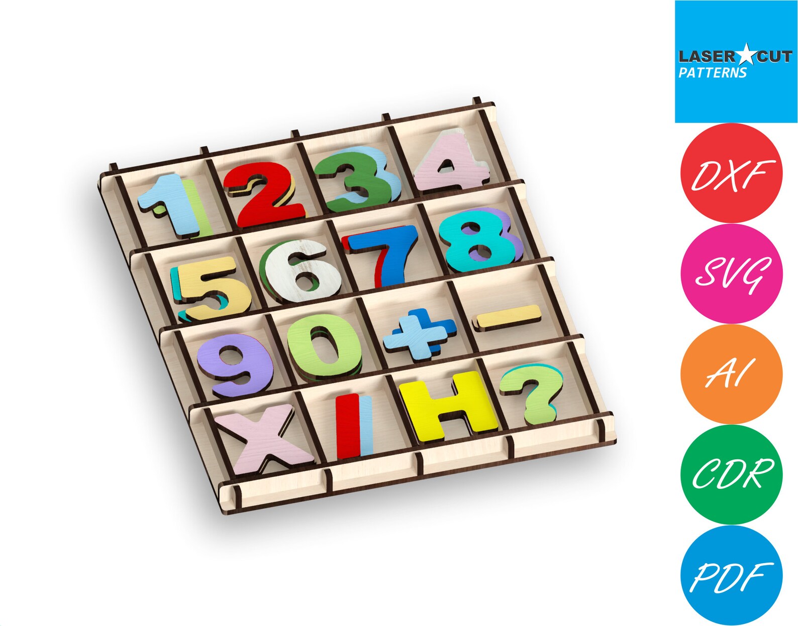 Educational Numbers Laser Cut Files Svgdxfpdfaicdreps - Etsy