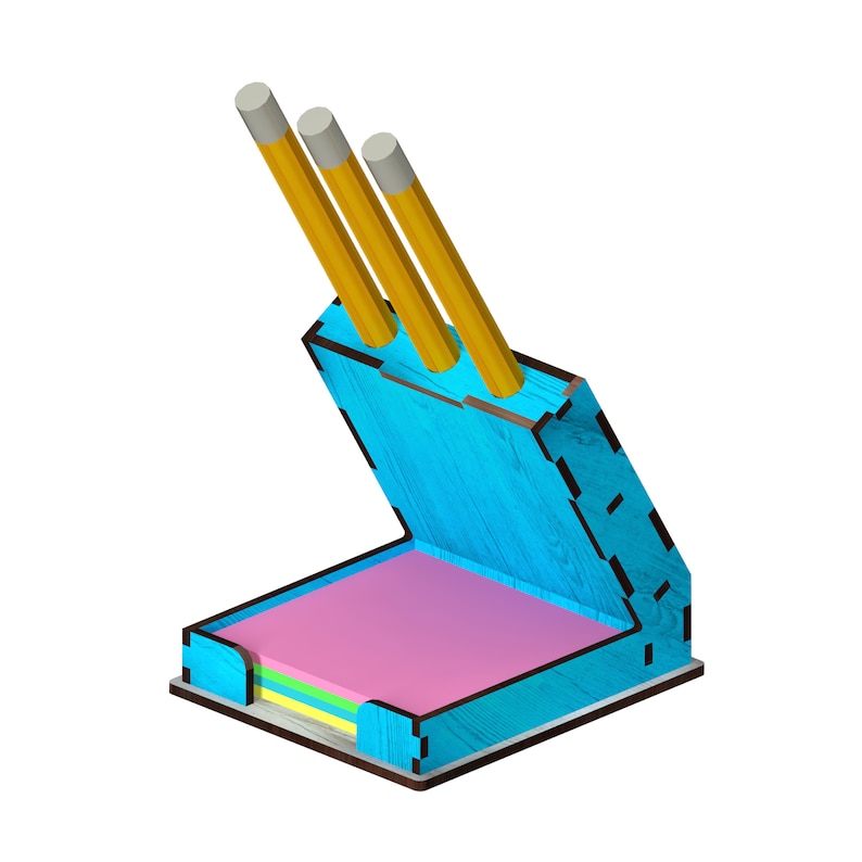 Pen and Post It Notes Holderlaser Cut Files - Etsy