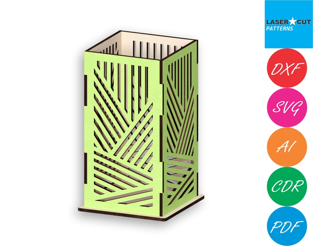 Pen Holder Laser Cut Files Svgdxfpdfaicdreps Laser - Etsy