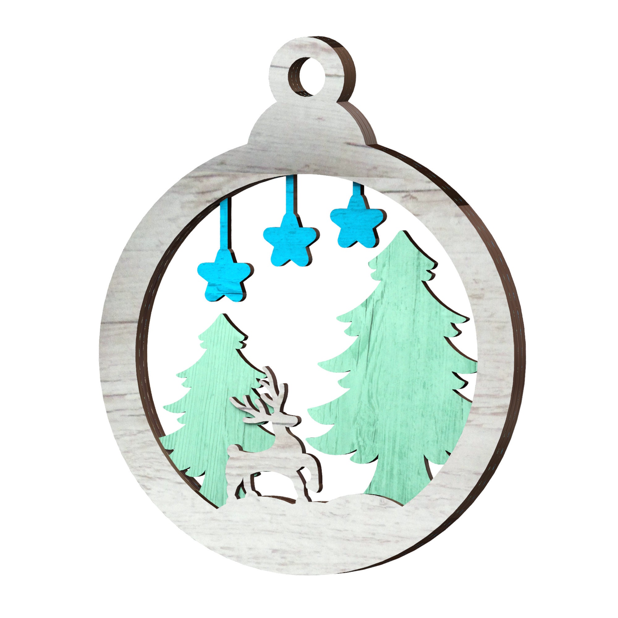 Christmas Ornament Laser Cut Files Svgdxfpdfaicdreps | Etsy