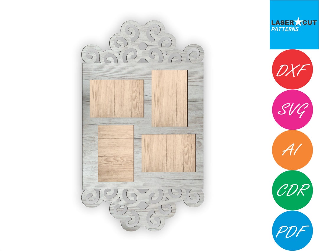 Picture Frame Laser Cut Files Laser Cut Template Vector for - Etsy