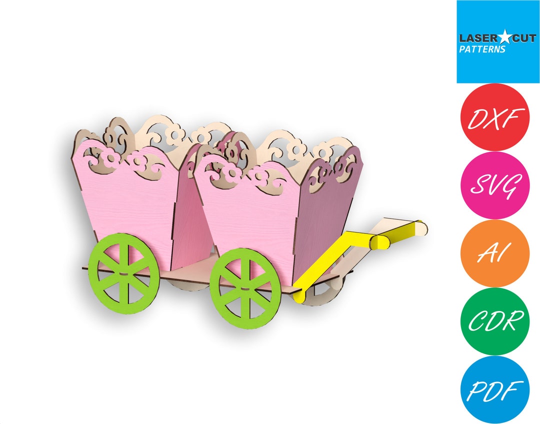 Potted Cartlaser Cut Files Laser Cut Template Vector for - Etsy