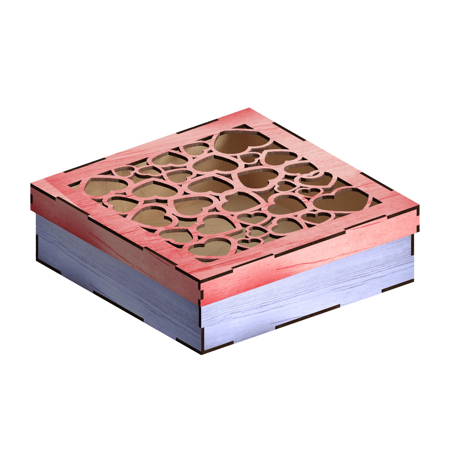 Heart Box Laser Cut Files SvgDxfPdfAiCdrEps laser | Etsy