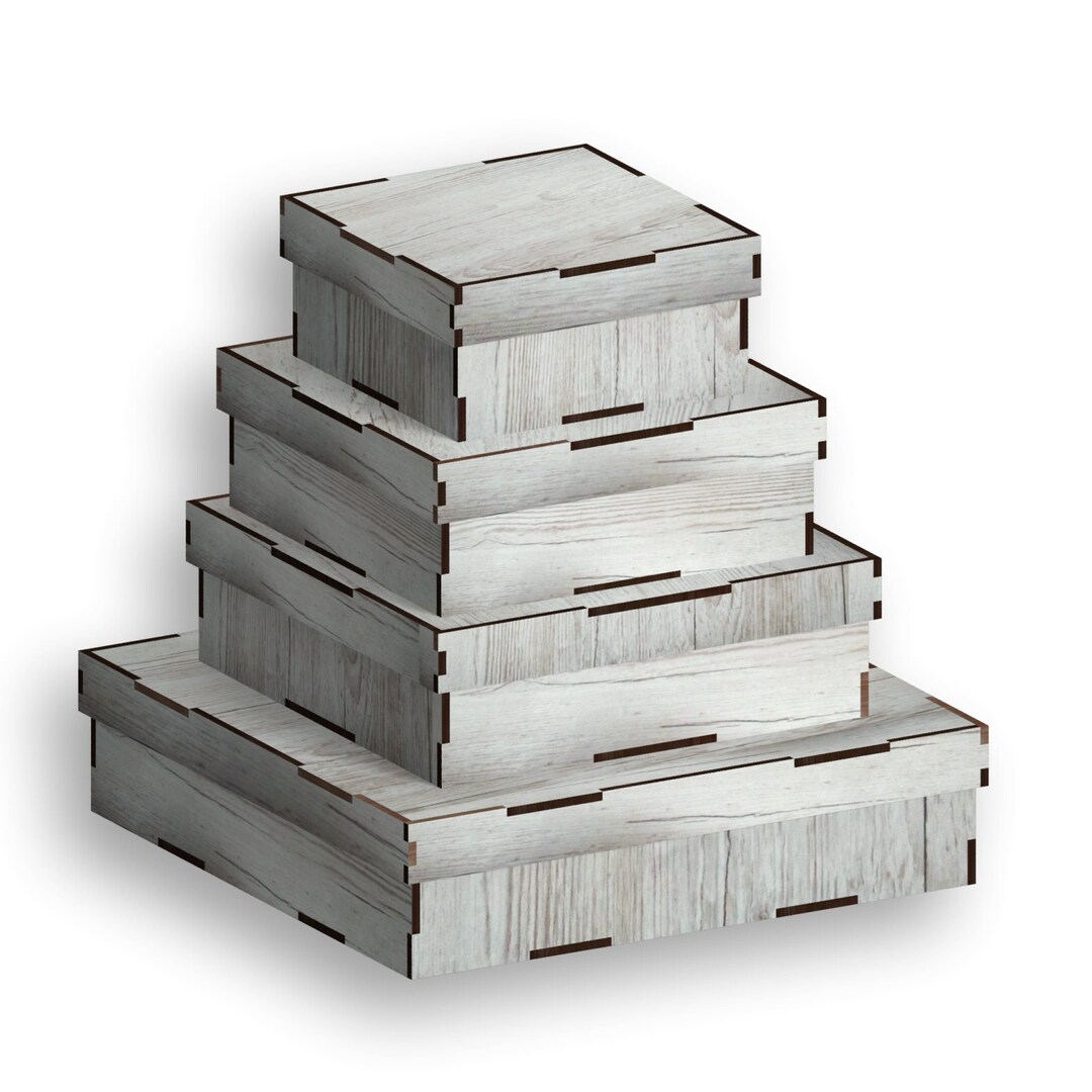 4-pack Box With Lid, Laser Cut Files, Laser Cut Template, Vector for ...