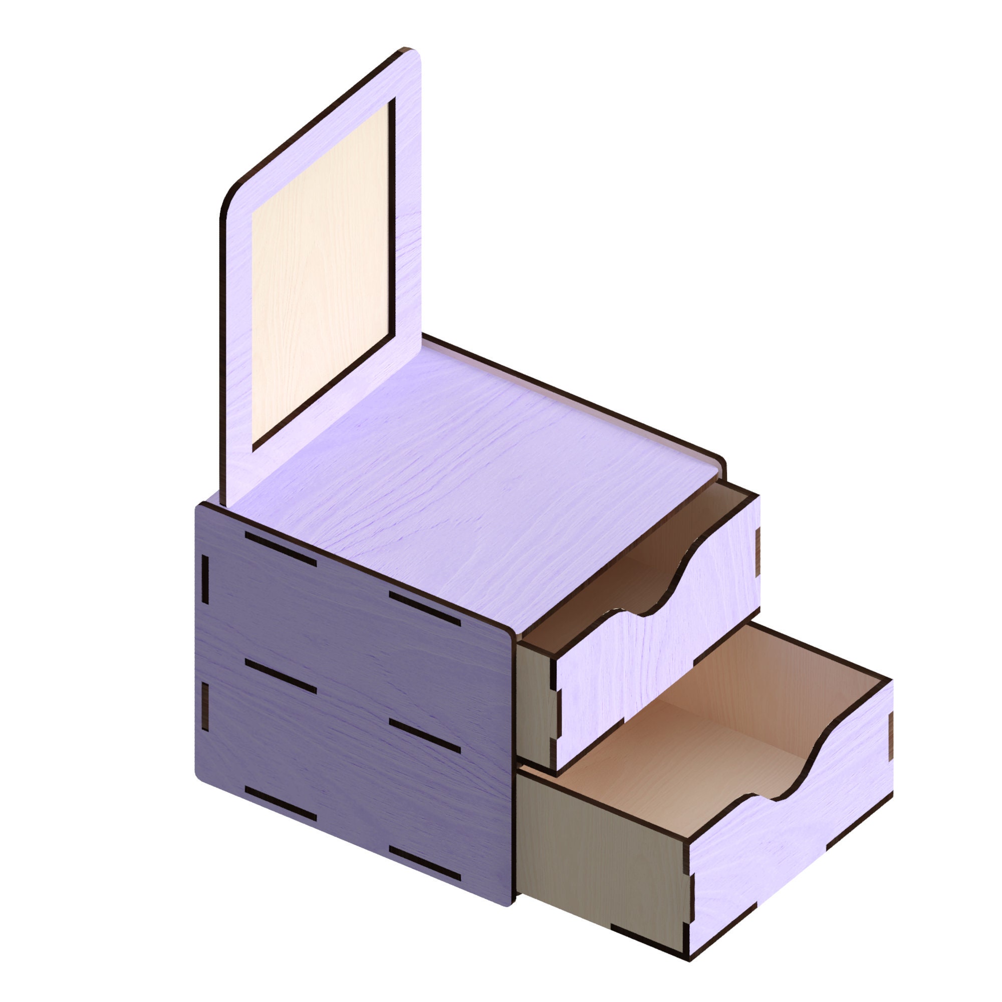 Drawer With Mirror Frame Laser Cut Files Laser Cut Template | Etsy