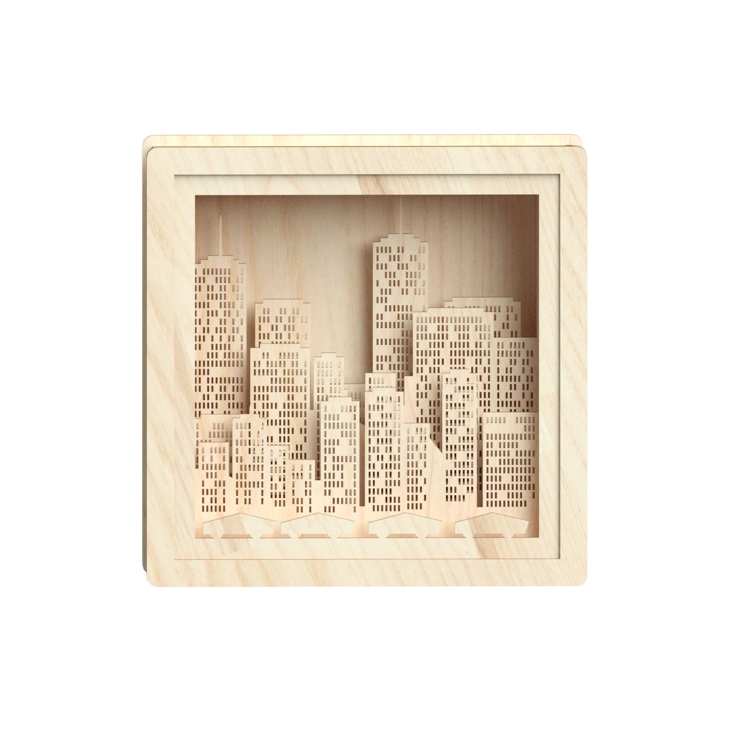 Light Box City Laser Cut Files SvgDxfPdfAiCdrEps | Etsy
