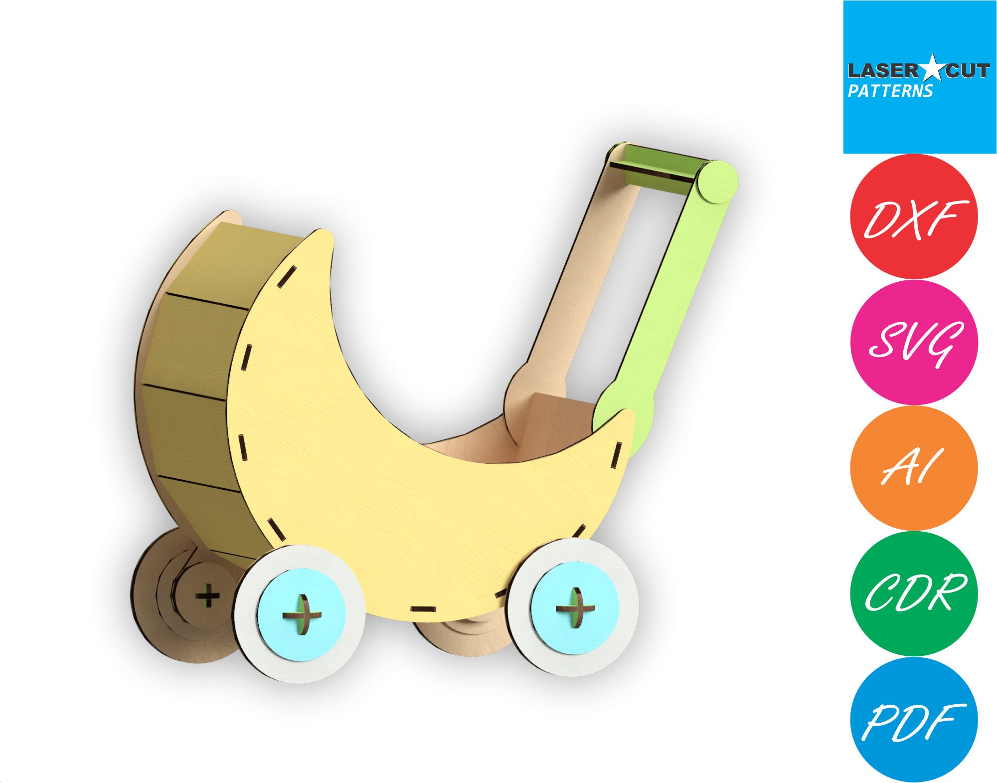 Pram Laser Cut Files Svgdxfpdfaicdreps Laser Files | Etsy