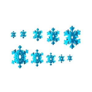 2 Snowflakes Models in 5 Sizes, Laser Cut Files - Svg+dxf+pdf+ai+cdr ...