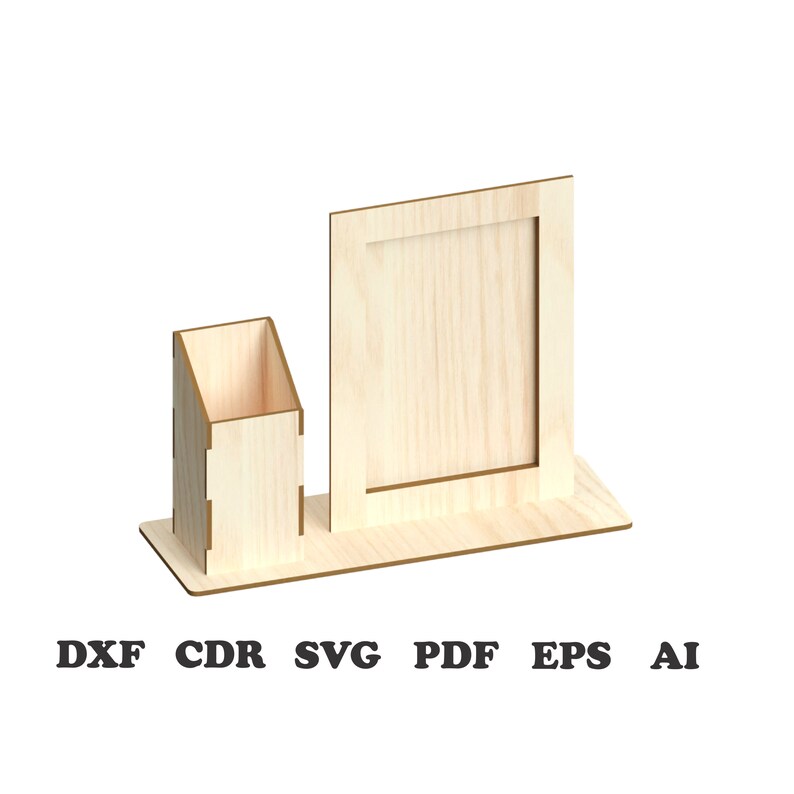 Pen holder with Picture Frame Laser Cut Files | Etsy