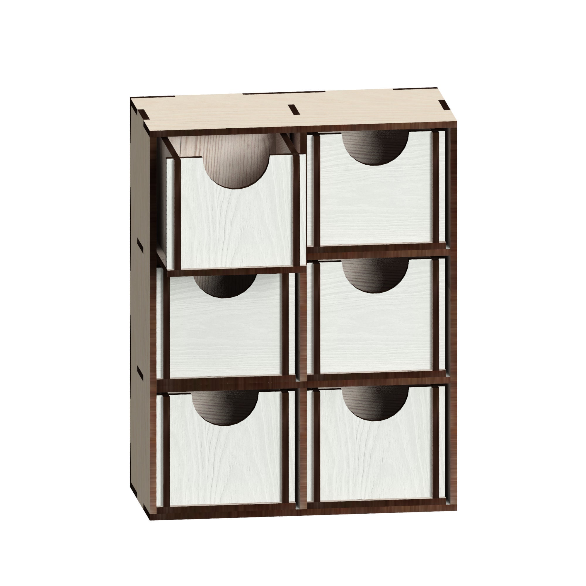 Box with drawers 3x2 Laser Cut Files SvgDxfPdfAiCdrEps | Etsy