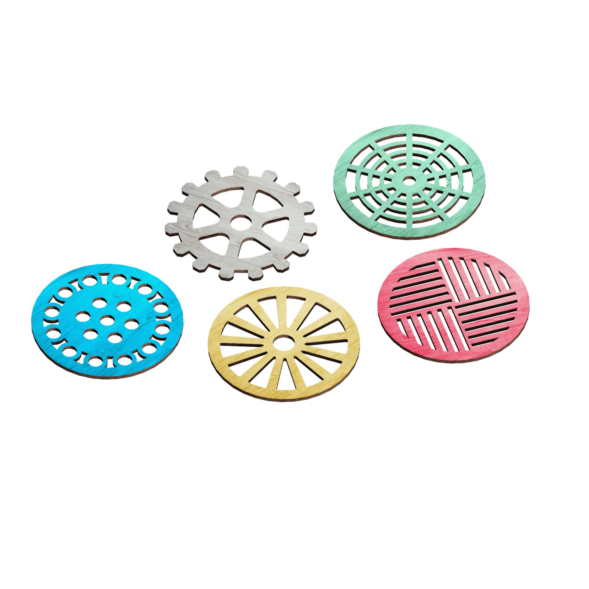 5 Cup Holders Laser Cut Files Svgdxfpdfaicdreps | Etsy