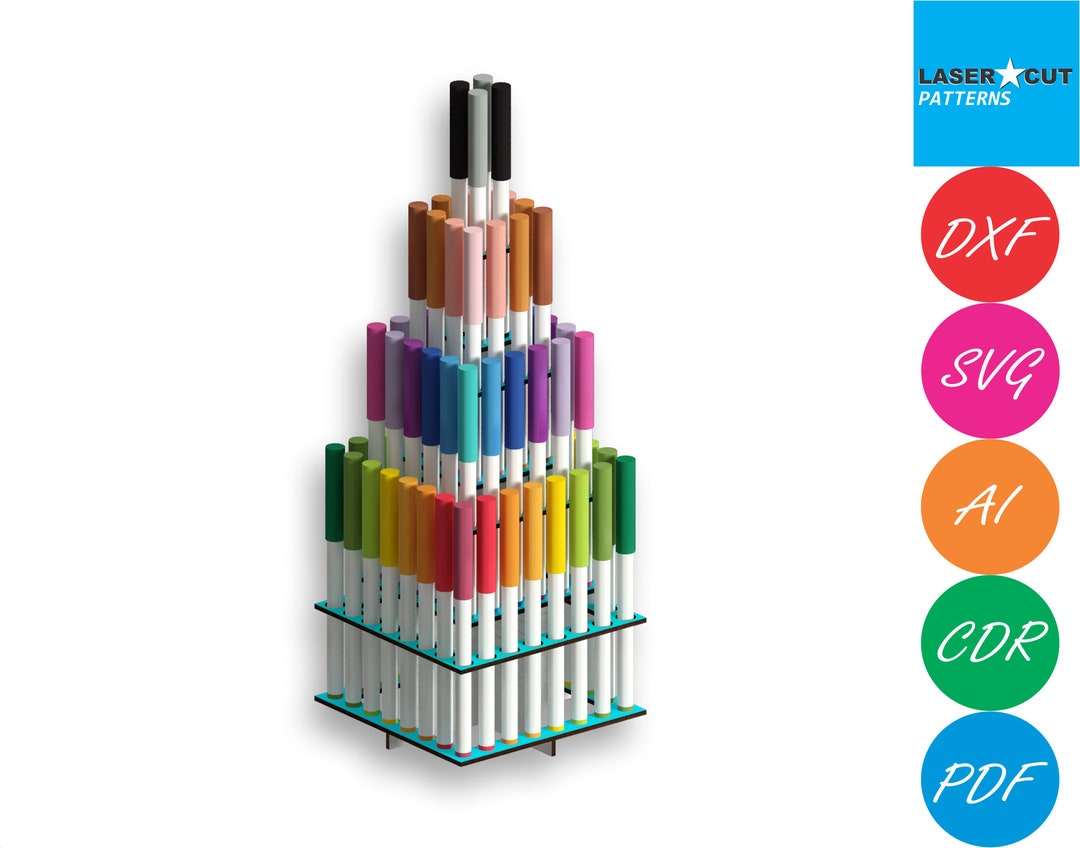 Pen Holder Pattern Vector for Laser Cutting Cncsvglaser Cut - Etsy