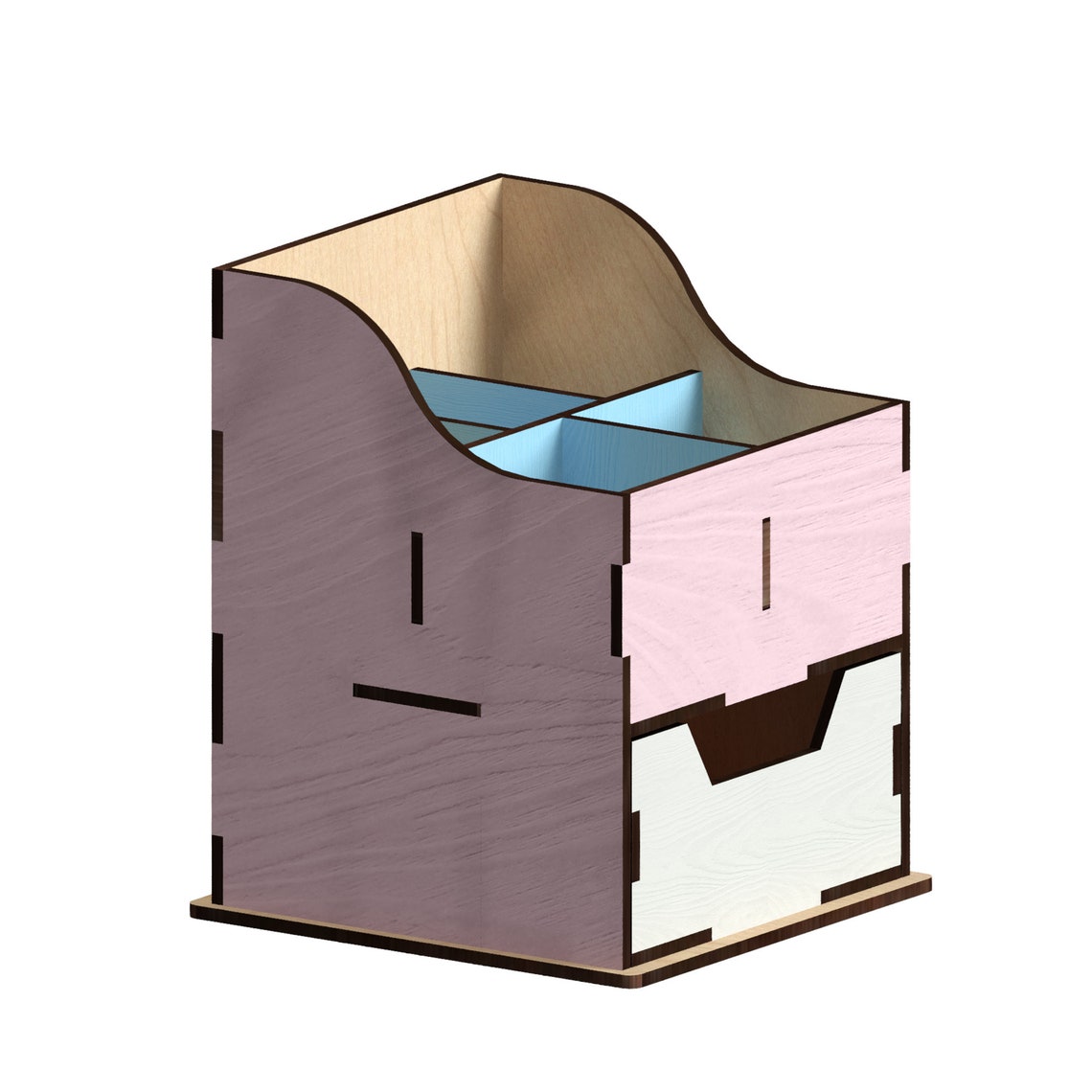 Desk Organizer Laser Cut Files Svgdxfpdfaicdreps - Etsy