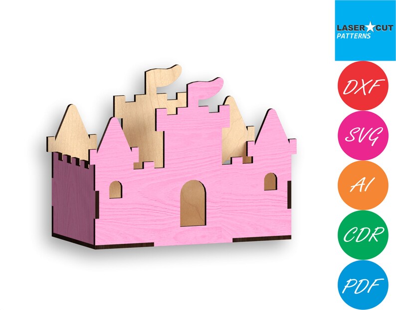 Castle Boxlaser Cut Files Laser Cut Template Vector for - Etsy