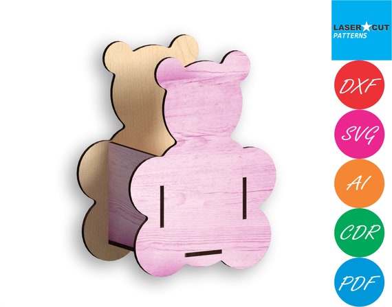 Bear Boxlaser Cut Files Laser Cut Template Vector for | Etsy