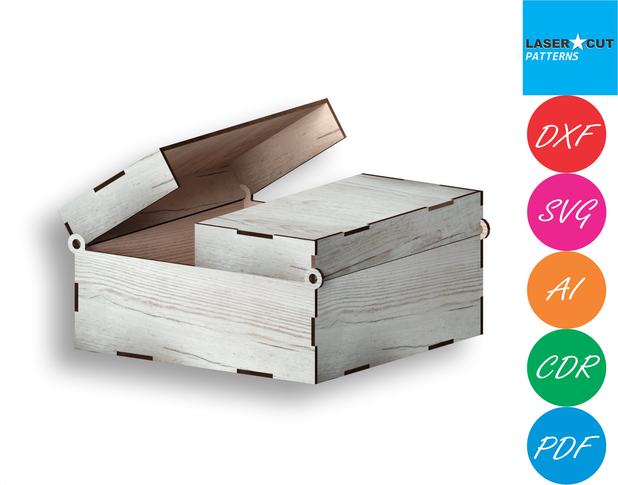 Box With Lids Laser Cut Files Laser Cut Template Laser Cut | Etsy