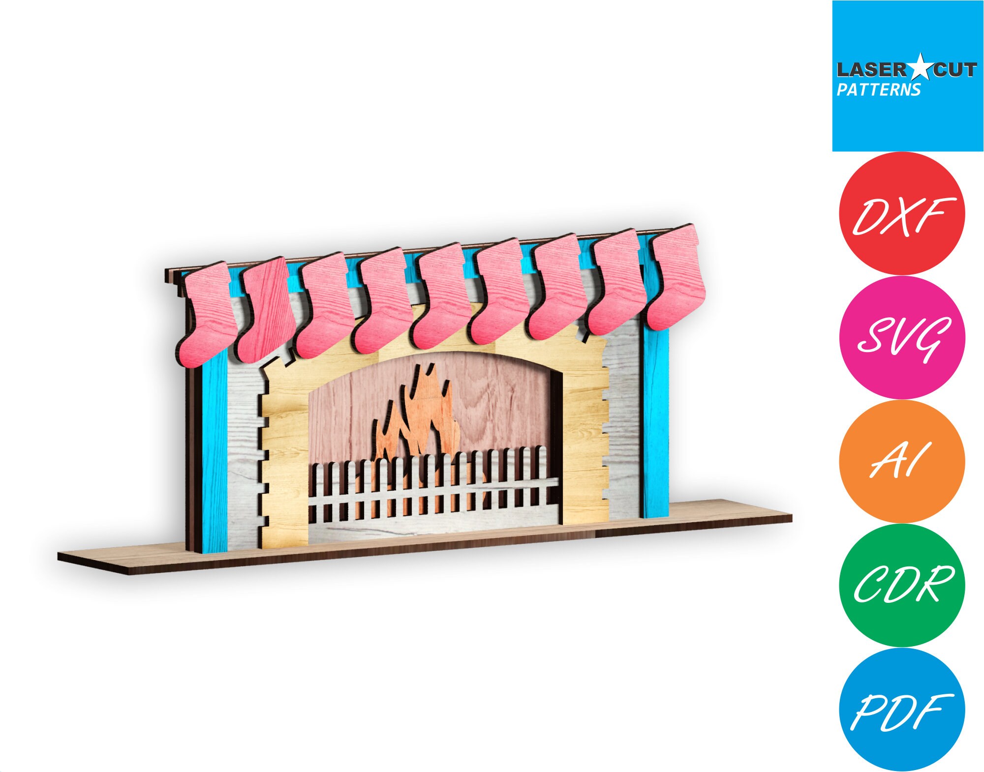Fireplace Laser Cut Files Svgdxfpdfaicdreps Laser - Etsy UK