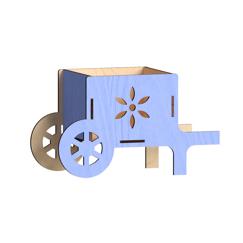 Wheelbarrow Box Pattern Vector for Laser Cutting | Etsy