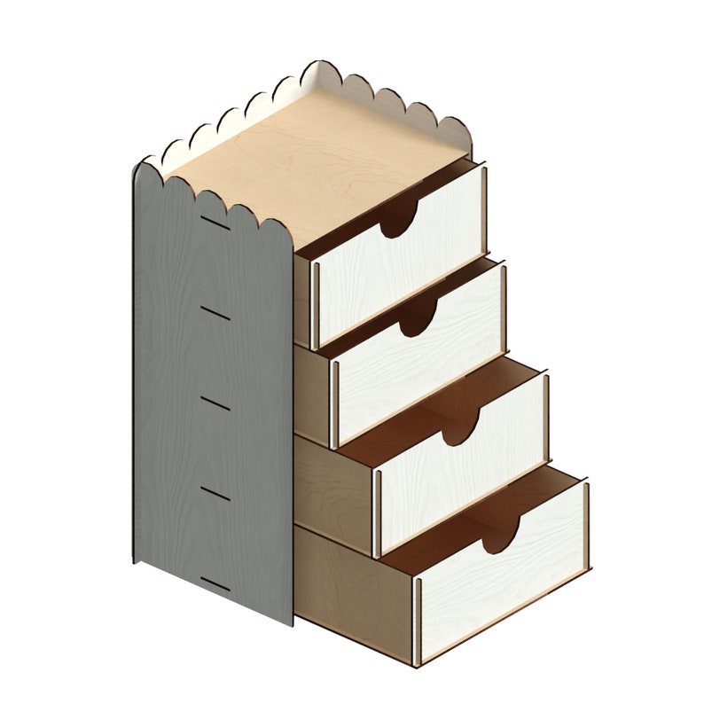 Chest of Drawers Laser Cut Files: 3mm Template (digital Download) - Etsy