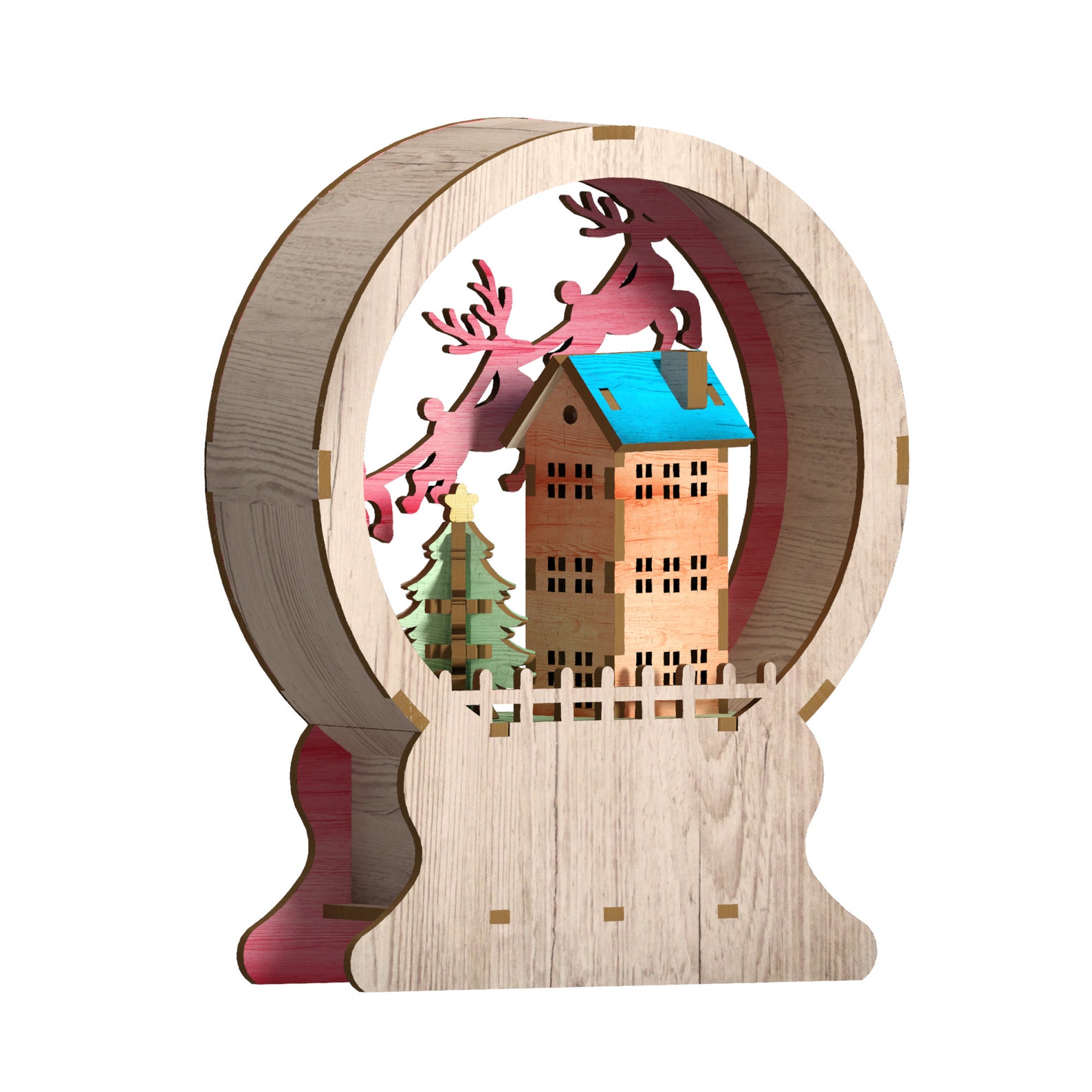 Snowball Christmas Night, Laser Cut Files - Svg+dxf+pdf+ai+cdr+eps ...