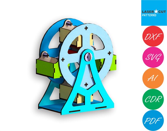Mini Ferris Wheellaser Cut Files Laser Cut Template Vector | Etsy