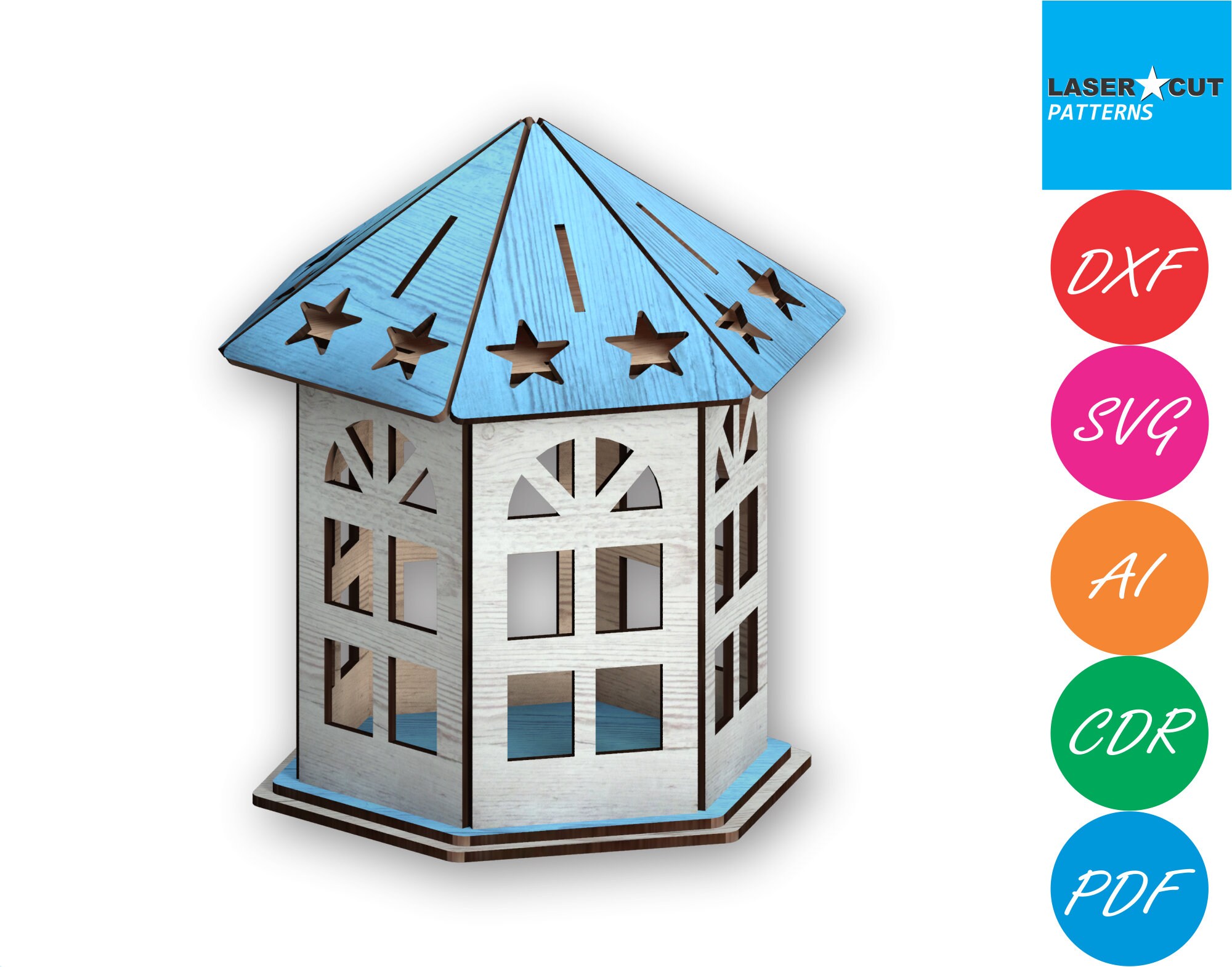 Lantern Centerpiece Laser Cut Files SvgDxfPdfAiCdrEps | Etsy