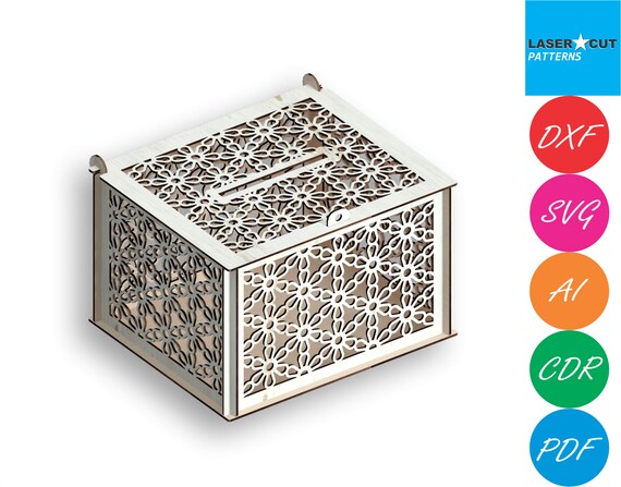 Wedding Card Box Laser Cut Files Svgdxfpdfaicdreps - Etsy