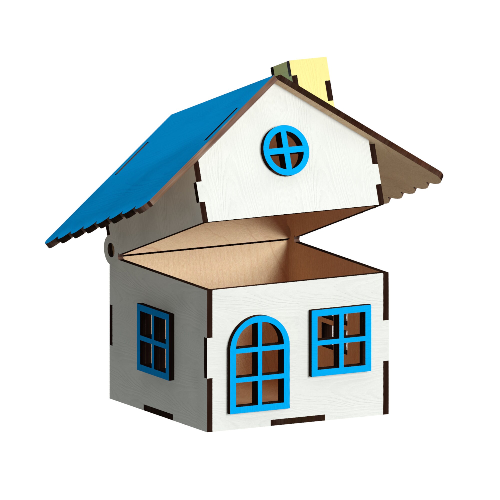 House Box With Lid Laser Cut Files Laser Cut Template Laser | Etsy