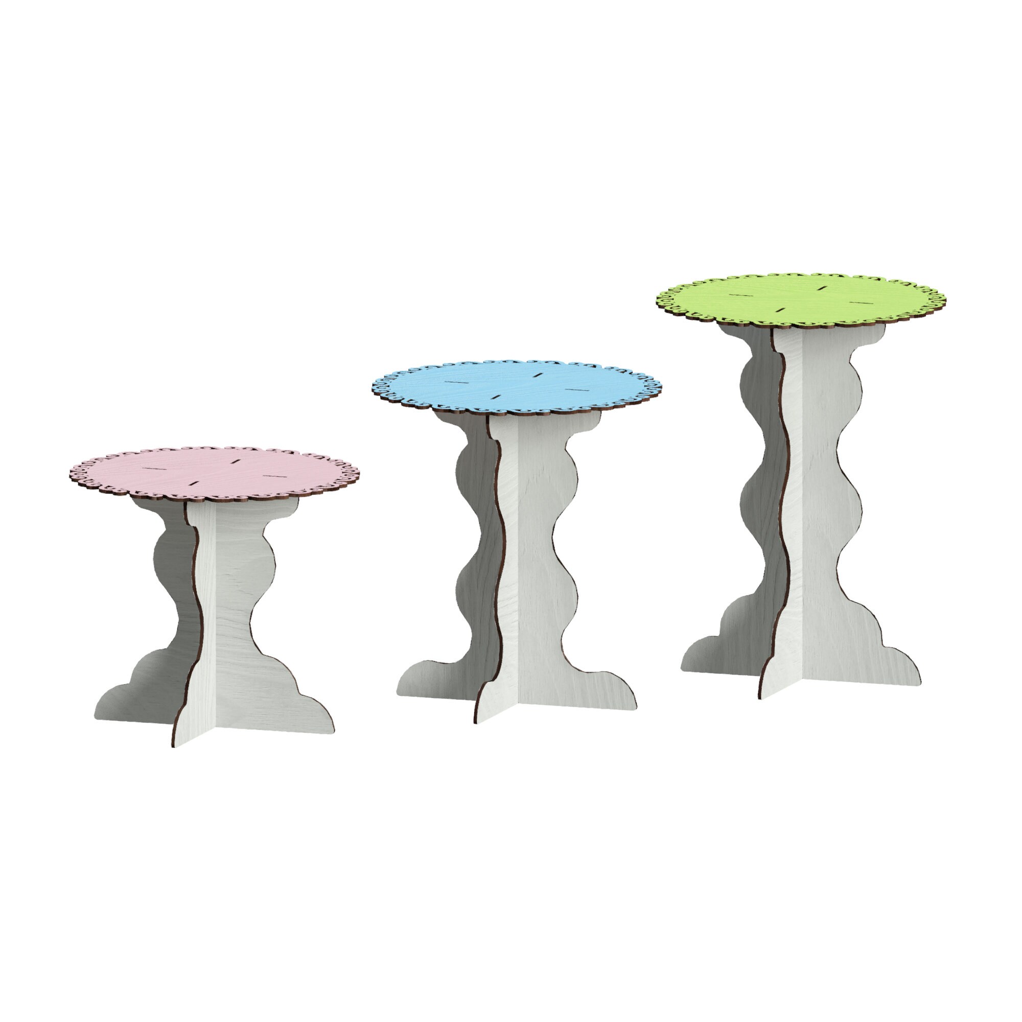 3 Pack Tableslaser Cut Files Laser Cut Template Vector for | Etsy