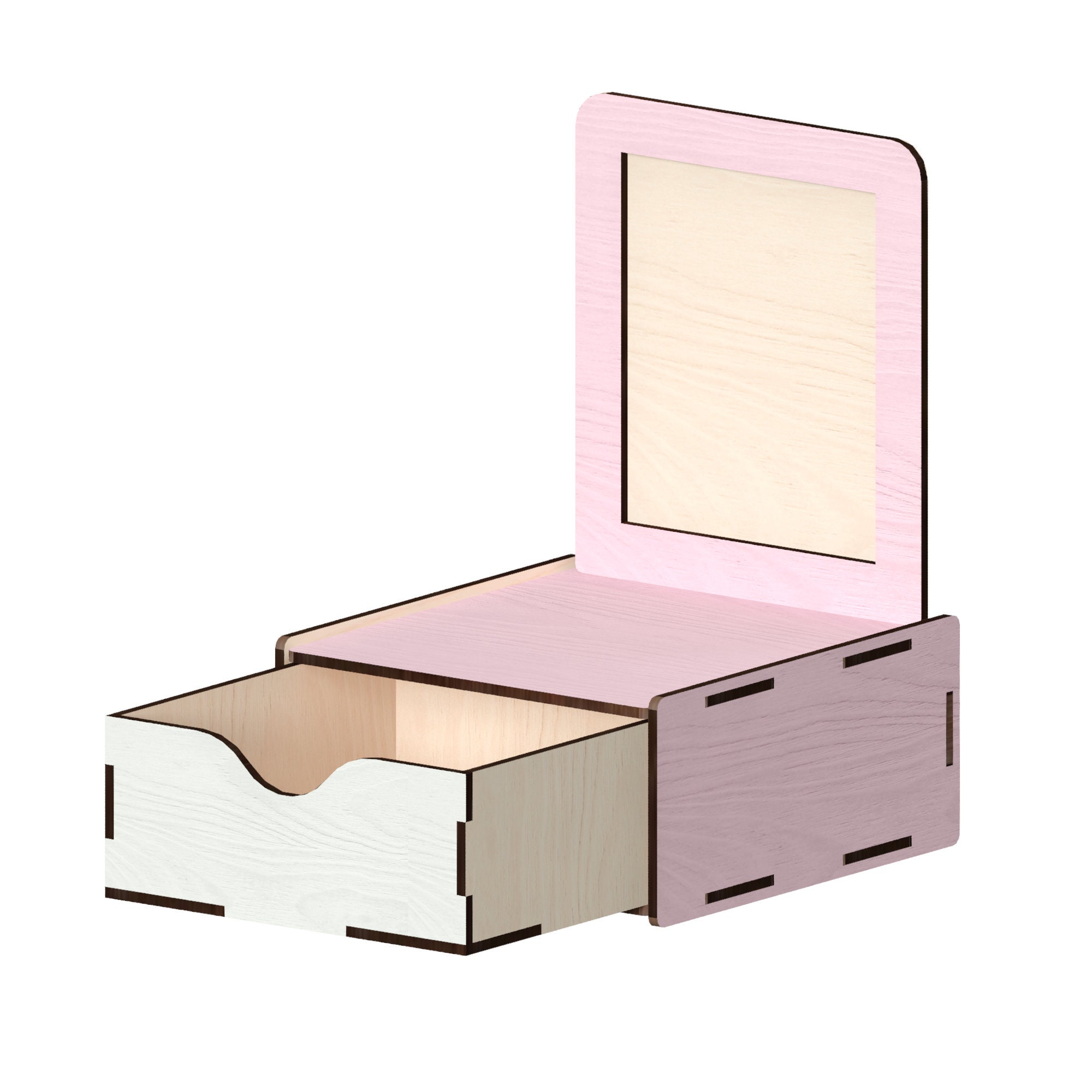Drawer With Mirror Frame Laser Cut Files Laser Cut Template - Etsy