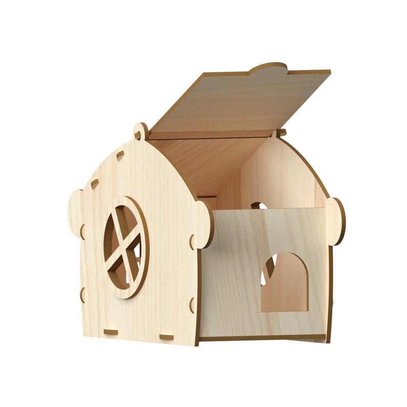 House Box With Lid Laser Cut Files laser cut template laser | Etsy