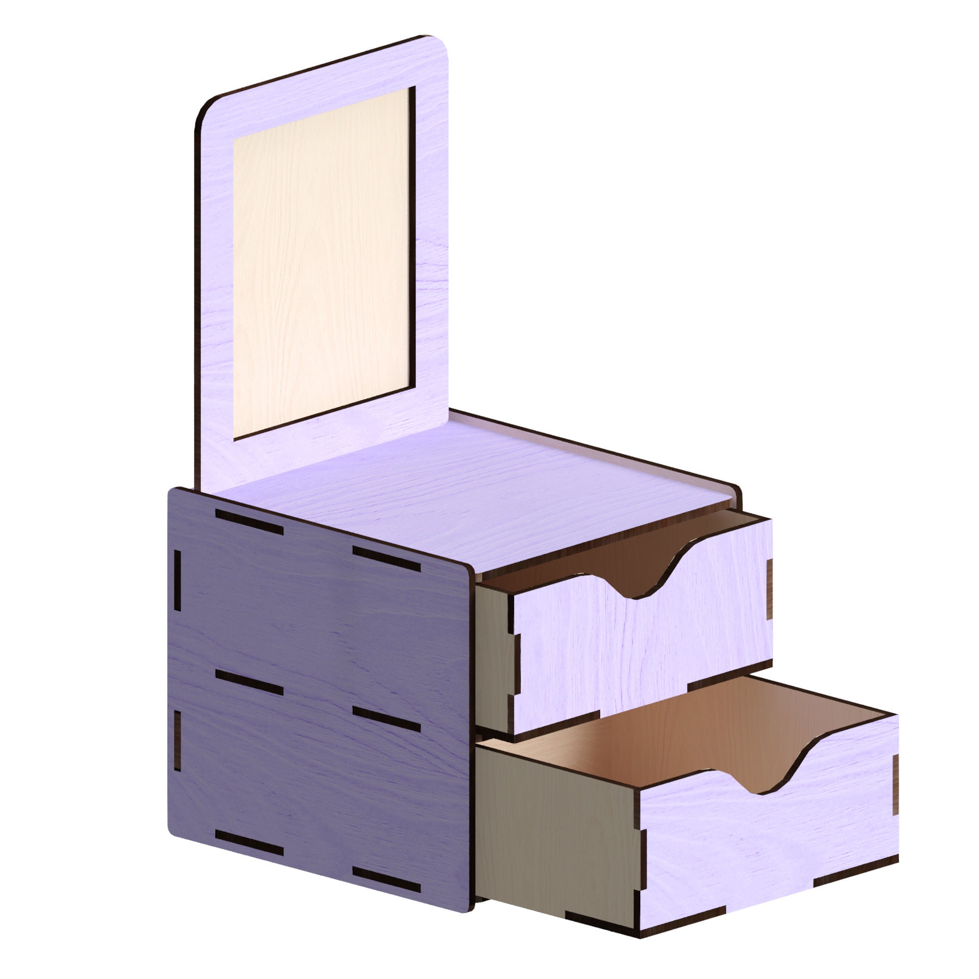 Drawer With Mirror Frame Laser Cut Files Laser Cut Template | Etsy