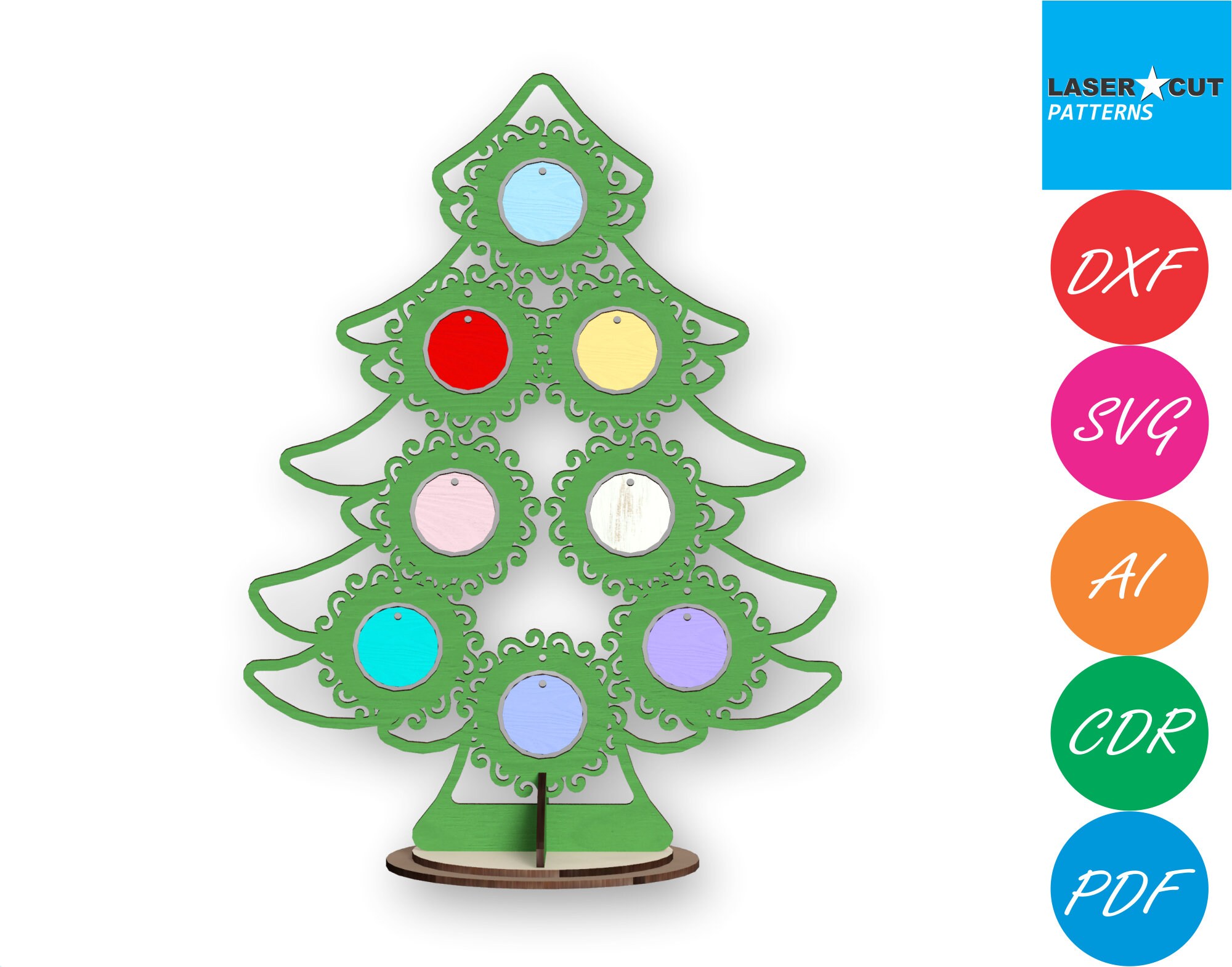 Christmas Tree Laser Cut Files SvgDxfPdfAiCdrEps | Etsy