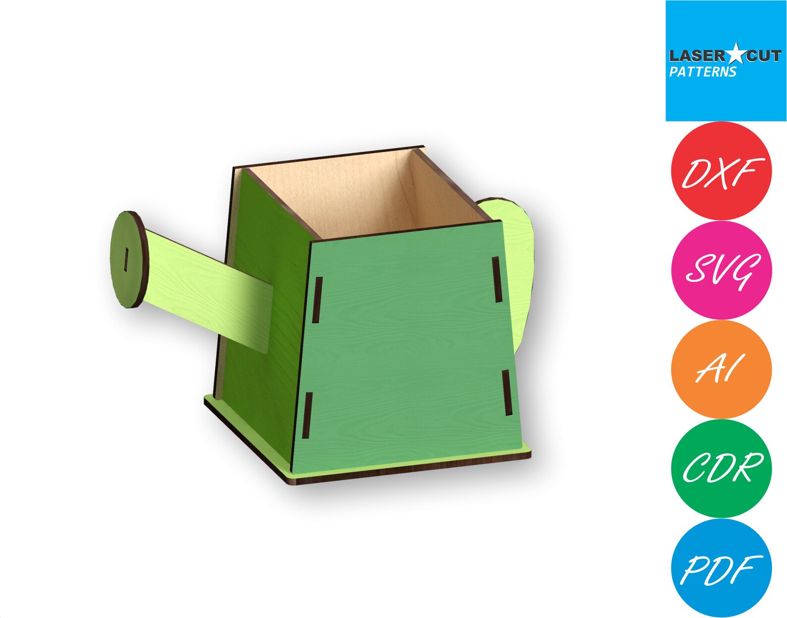 Watering Can Box Laser Cut Files Laser Cut Template Laser | Etsy