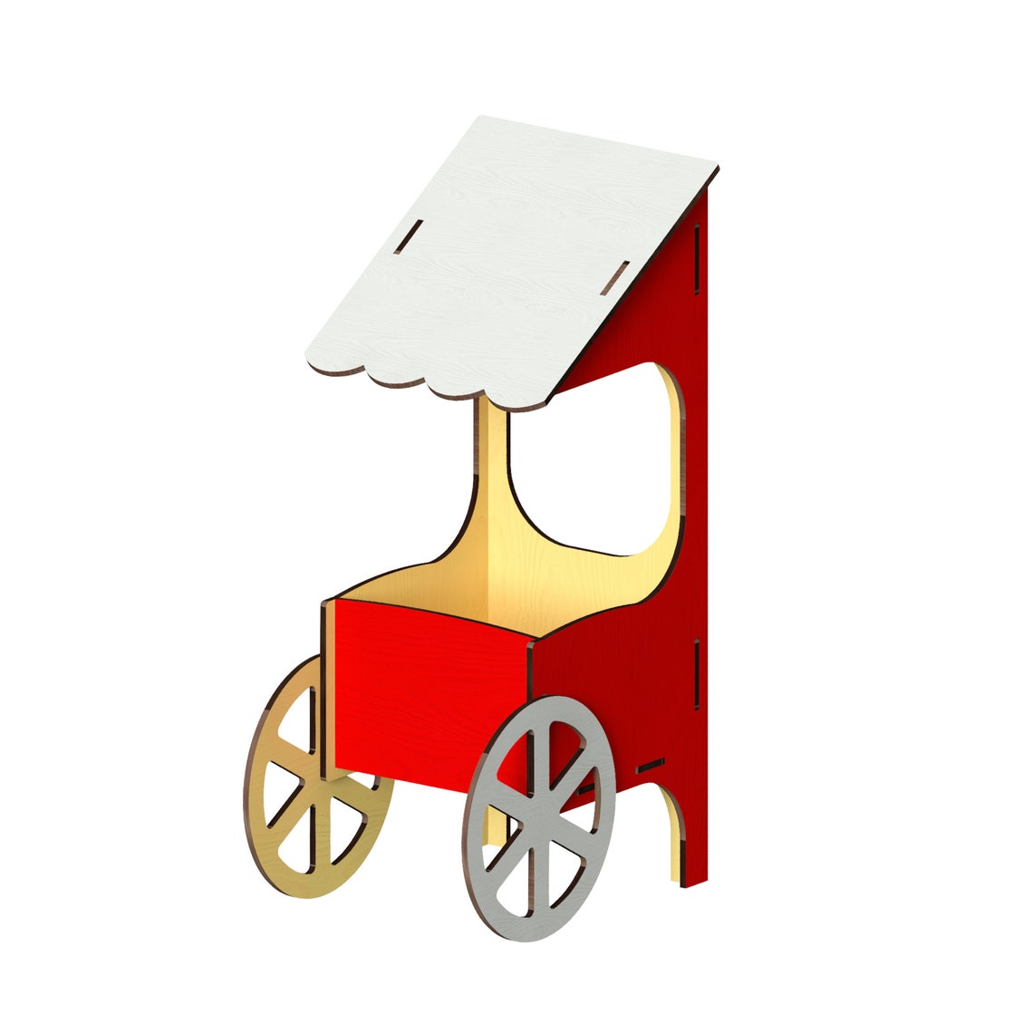 Popcorn Cartlaser Cut Files Laser Cut Template Vector for - Etsy