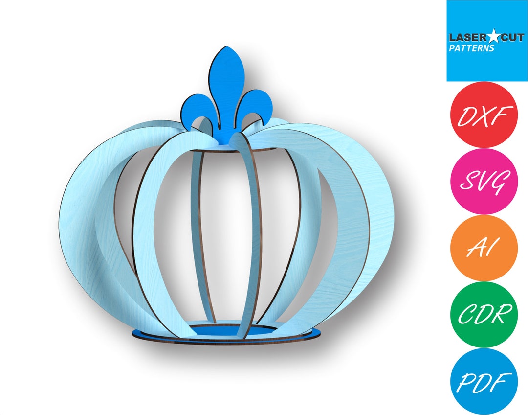 Crown Laser Cut Files Svgdxfpdfaicdreps Laser Files - Etsy