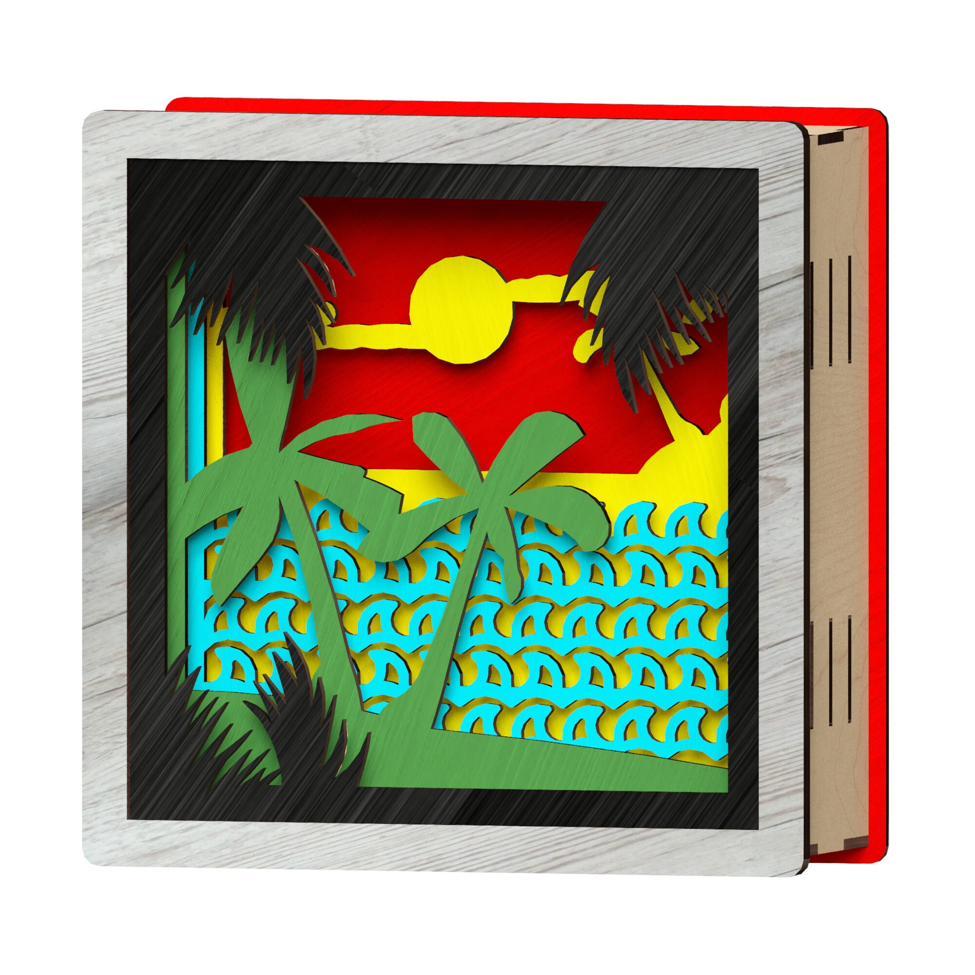 Light Box Sunset at the Beach Laser Cut Files | Etsy