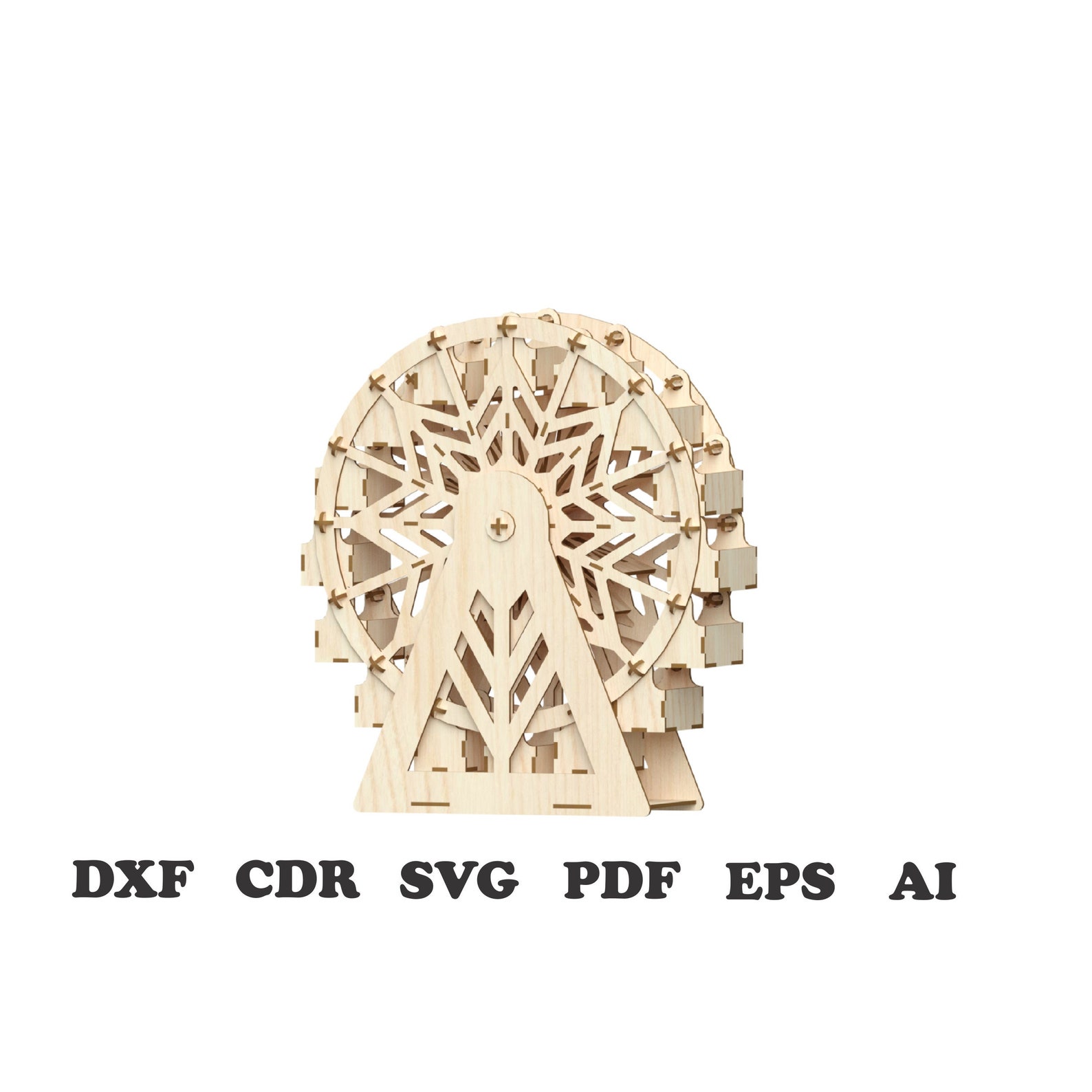 Ferris wheelLaser Cut Files laser cut template Vector for | Etsy