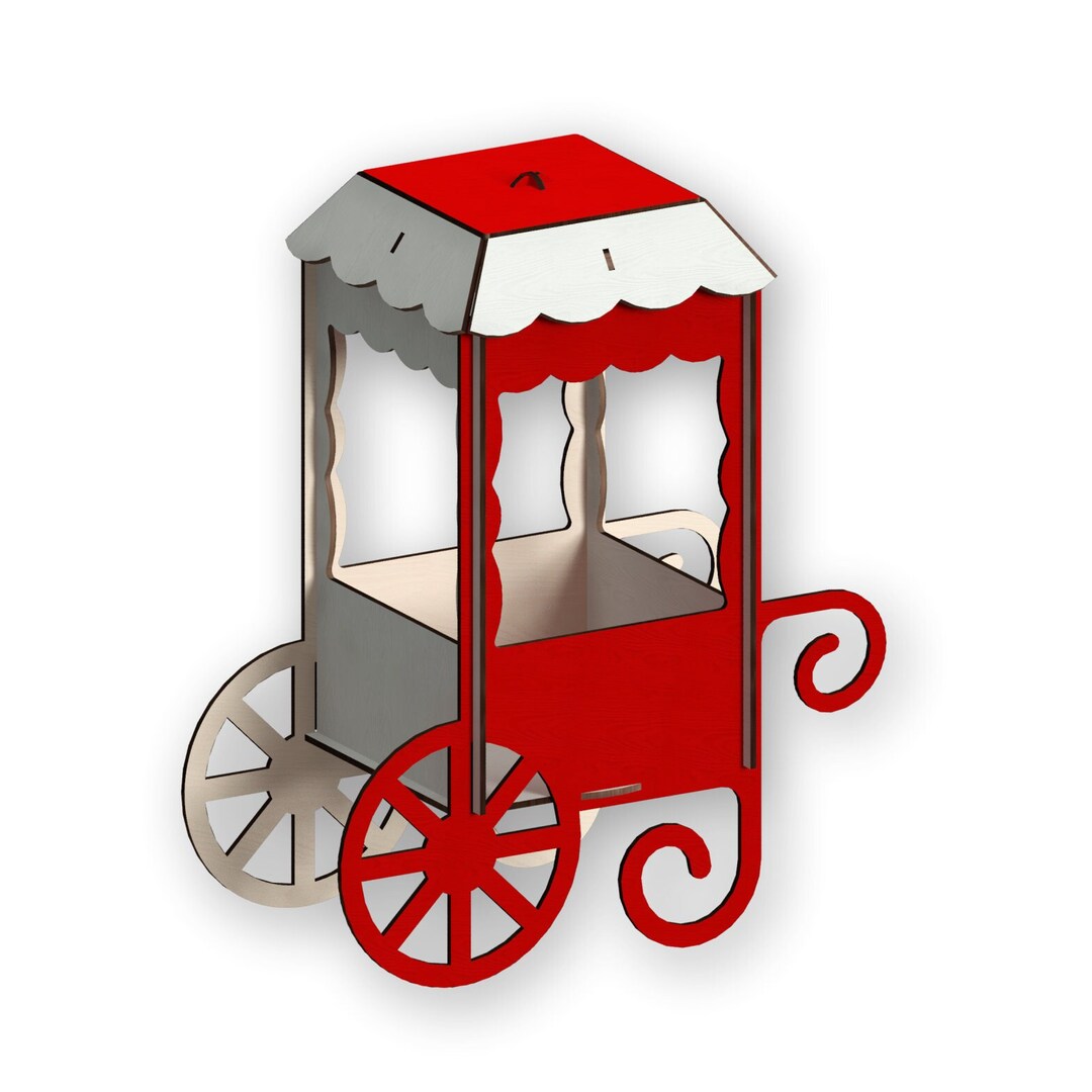 Popcorn Cart,laser Cut Files, Laser Cut Template, Vector for Laser ...
