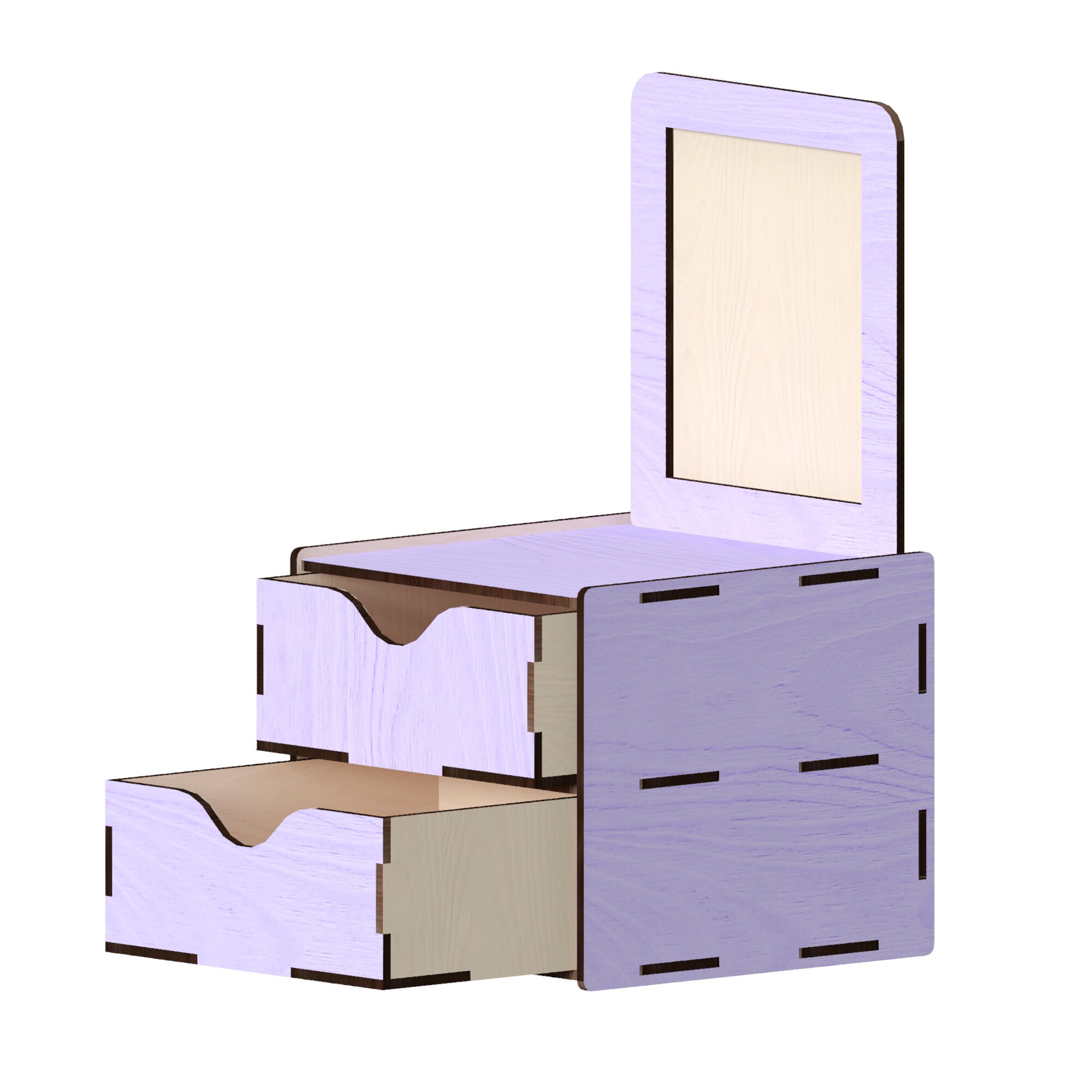 Drawer With Mirror Frame Laser Cut Files Laser Cut Template | Etsy