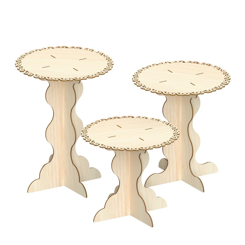 3 Pack tablesLaser Cut Files laser cut template Vector for | Etsy