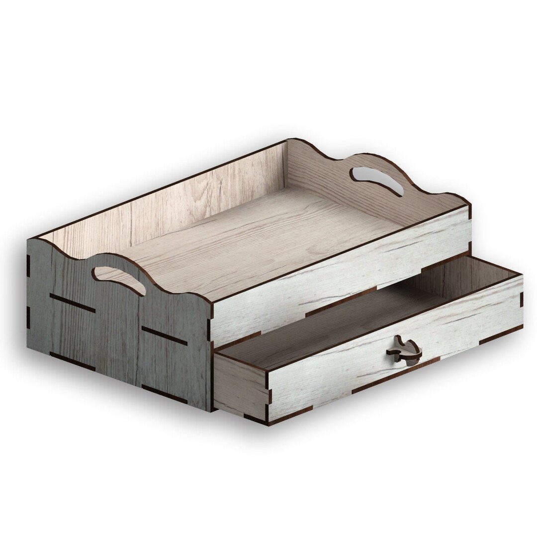 Tray With Drawer, Laser Cut Files, Laser Cut Template, Laser Cut ...