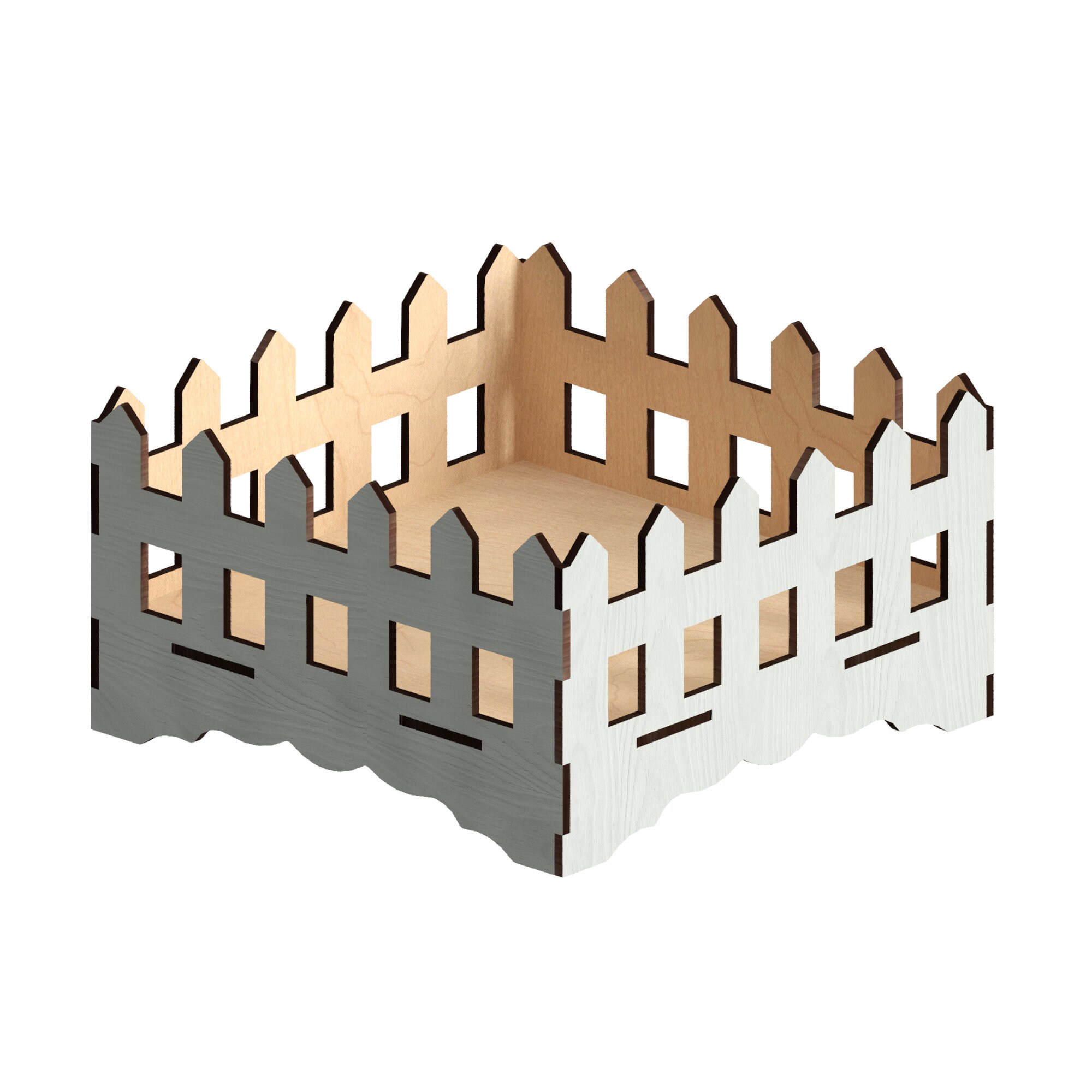 Fence Boxlaser Cut Files Laser Cut Template Vector for | Etsy