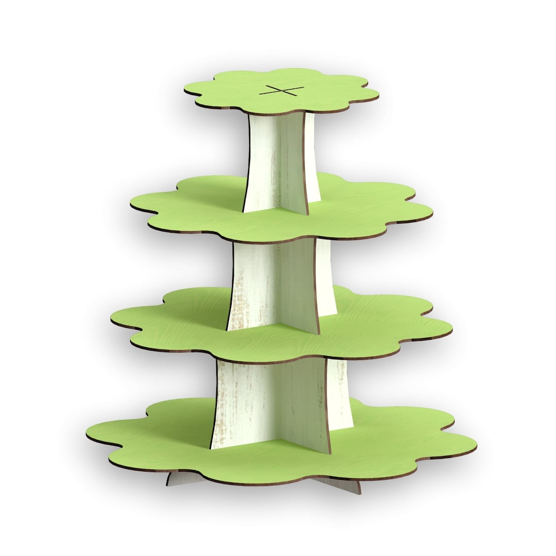 Waves Cupcake Stand,laser Cut Files, Laser Cut Template, Vector for ...